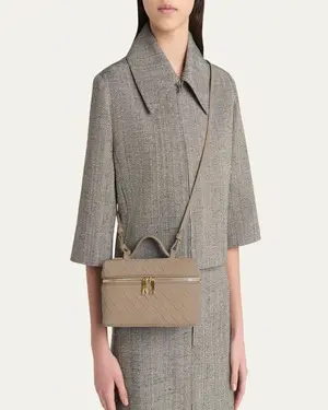 Bottega Veneta Intrecciato Suede Crossbody Bag - Ecru