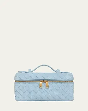 Bottega Veneta Intrecciato Suede Crossbody Bag - Ice