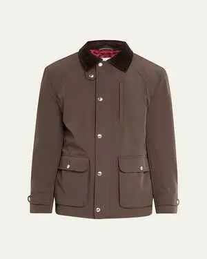 Brunello Cucinelli Nylon Jacket With Corduroy Collar