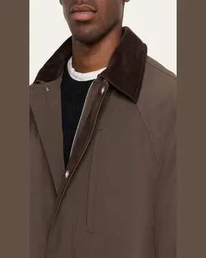 Brunello Cucinelli Nylon Jacket With Corduroy Collar
