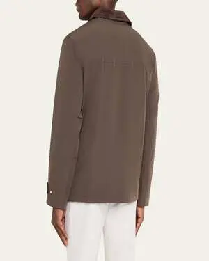 Brunello Cucinelli Nylon Jacket With Corduroy Collar