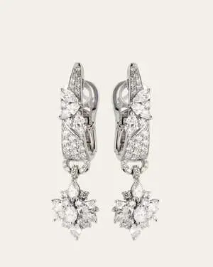 Yeprem 18k White Gold Diamond Dangle Earrings - Noclr