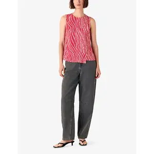 Whistles Zebra-print Layered Woven Tank - Multi-coloured