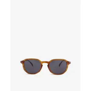 DB EYEWEAR BY DAVID BECKHAM Rectangle-frame Acetate Sunglasses - Striped Brown