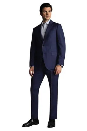 CHARLES TYRWHITT Ultimate Performance Sharkskin Suit Trousers - Royal Blue