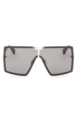 Max Mara 69mm Shield Sunglasses - Palladium/ Stripd Grey / Smoke