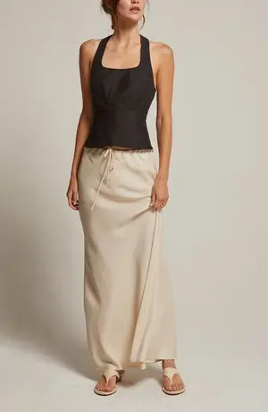 CRESCENT Halter Neck Top With Seam Detail