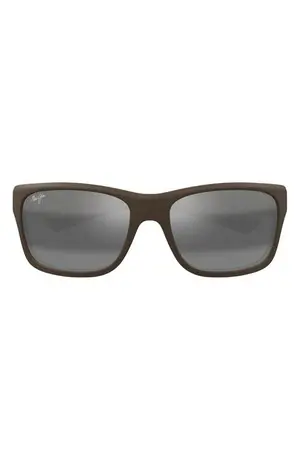 Maui Jim Maui Jim Rectangular Wrap Sunglasses Brown/ Neutral Grey