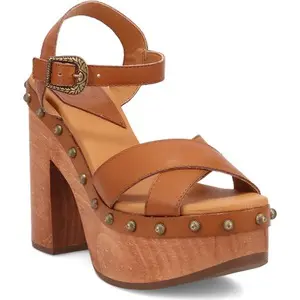 DINGO Lotus Ankle Strap Platform Sandal - Tan