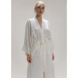 ALAS Silk Kimono Robe - Milk White