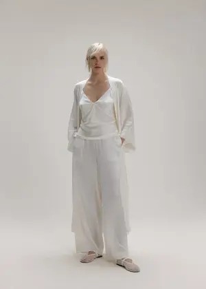 ALAS Silk Kimono Robe - Milk White