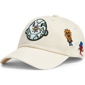 VIC GARCIA WORLD Embroidered Baseball Cap - Cream
