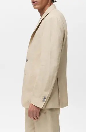 Mango Slim Fit Linen Blazer
