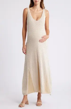 EMILIA GEORGE Naomi Pointelle Maxi Dress - Ivory