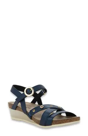 Naot Sparkle Wedge Sandal - Polar Sea Leather