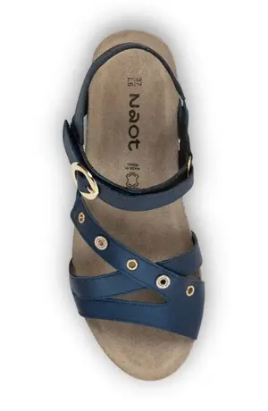 Naot Sparkle Wedge Sandal - Polar Sea Leather