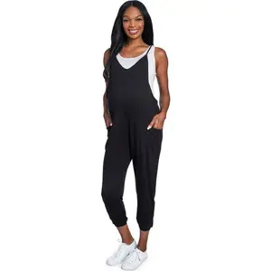 EVERLY GREY Maternity/nursing Knit Romper - Black