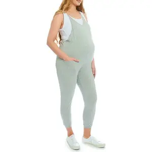 EVERLY GREY Maternity/nursing Knit Romper - Heather Grey Solid