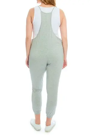 EVERLY GREY Maternity/nursing Knit Romper - Heather Grey Solid