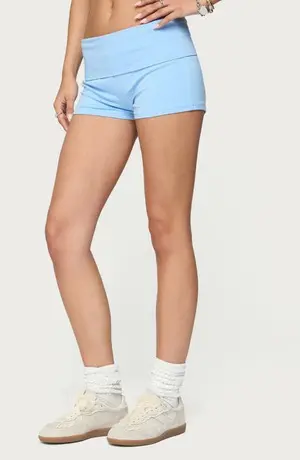 EDIKTED Meg Foldover Short - Blue
