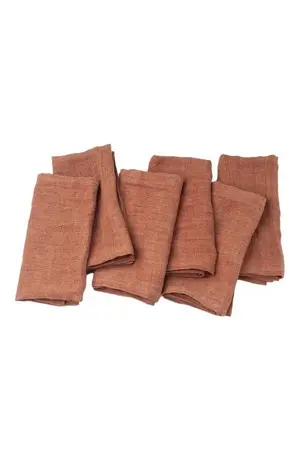 CREATIVE WOMEN Stone Washed Linen Dinner Napkinsset Of 4