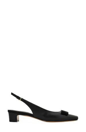FERRAGAMO Rivada Bow Slingback Pumps - Nero