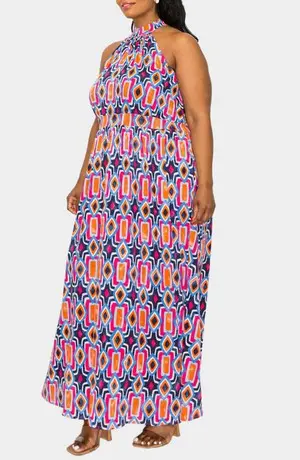 L I V D Halter Stretch Maxi Dress