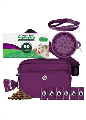PUPPINGTON 3-in-1 Dog Walk Kit - Plum Wine
