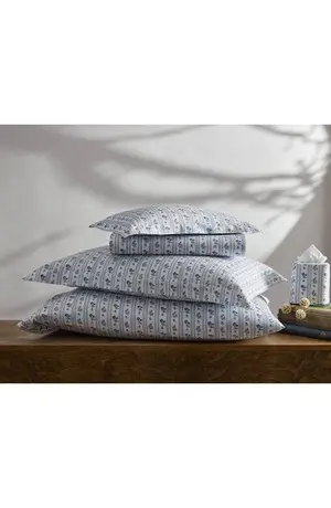 MATOUK Cabanon Stripe 500 Thread Count Cotton Percale Flat Sheet