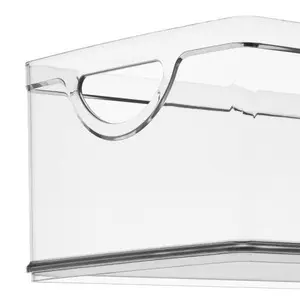 IDESIGN Plastic Kitchen Cabinet Storage Binsorganizer Bins With Handlesset Of 4