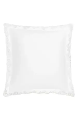 MATOUK Lace Piqué Cotton Sham - Virginia White