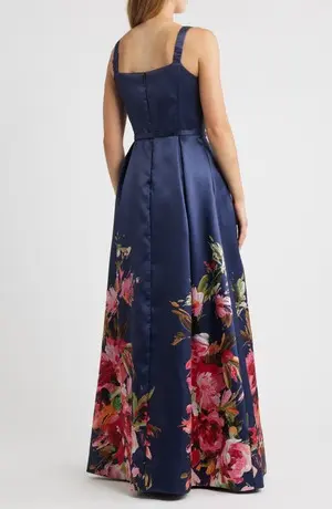 Julia Jordan Belted Mikado Ballgown