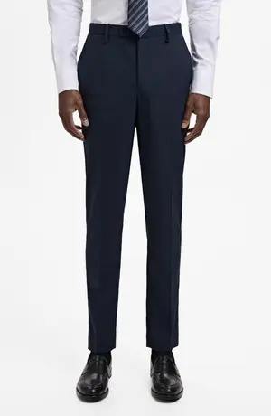 Mango Milan Slim Fit Suit Pants - Dark Navy
