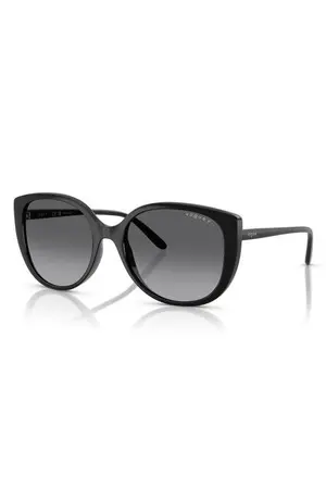 VOGUE 55mm Polarized Butterfly Sunglasses - Black
