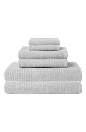 UCHINO Waffle Twist 6-piece Cotton Bath Towel Grey