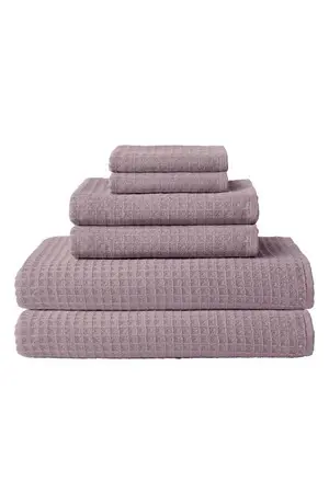 UCHINO Waffle Twist 6-piece Cotton Bath Towel - Orchid