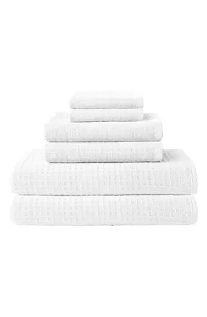 UCHINO Waffle Twist 6-piece Cotton Bath Towel - White