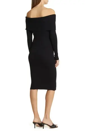 EMILIA GEORGE Carrie Off-shoulder Knit Dress
