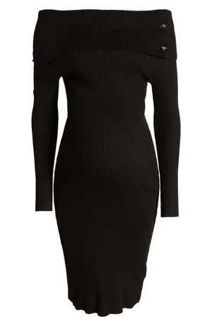 EMILIA GEORGE Carrie Off-shoulder Knit Dress