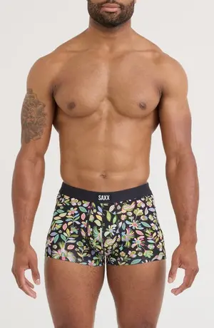 SAXX Vibe Xtra Soft Comfort Trunks Amate Garden- Black