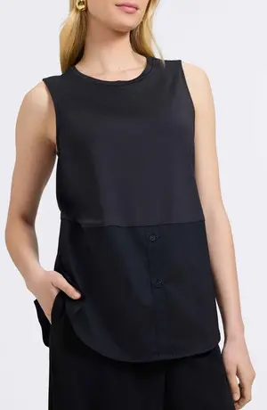 Foxcroft Jessie Layer Sleeveless Top - Black