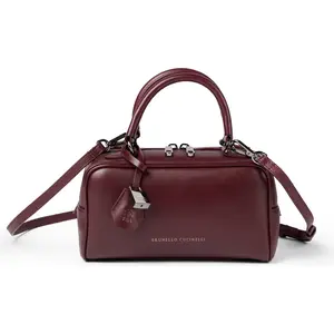 Brunello Cucinelli Nappa Boston Explorer Bag Ruby