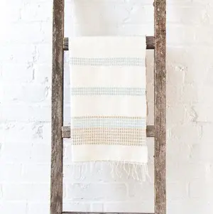 CREATIVE WOMEN Camden Cotton Hand Towel - Sand/azure