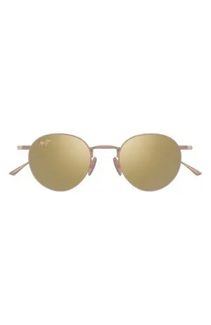 Maui Jim Ka'apeha 48mm Round Sunglasses - Matte Bronze/ Hawaii Glow