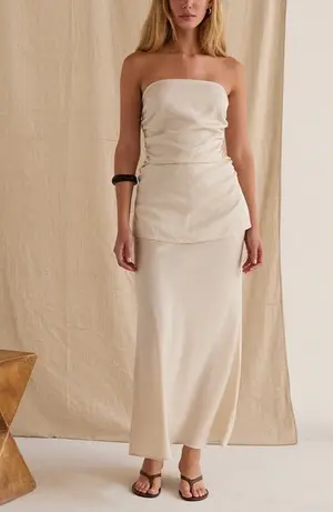CRESCENT Bias Lyocell Maxi Skirt