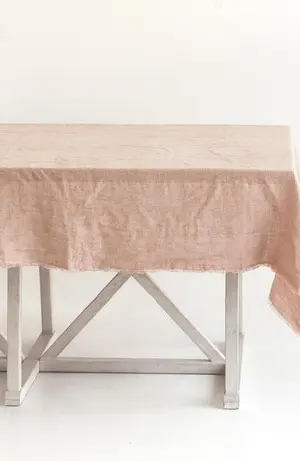 CREATIVE WOMEN Stone Washed Linen Tablecloth - Blush