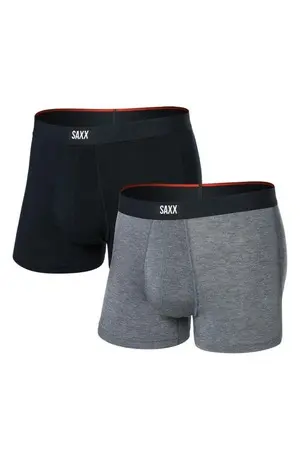 SAXX Assorted 2-pack Vibe Xtra Soft Comfort Trunks - Black/ Dark Grey Heather