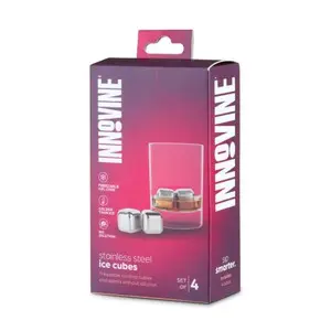 INNOVINE Set Of Four Stainless Steel Ice Cubes