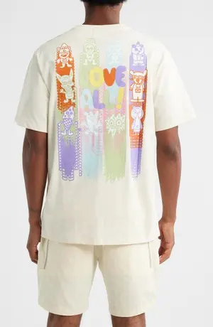 VIC GARCIA WORLD Love All Graphic T-shirt - Cream