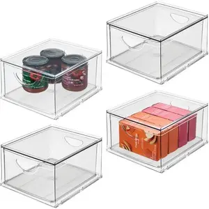 IDESIGN Stackable Kitchen Storage Drawer For Fridge, Pantry, Under-sink - Clear